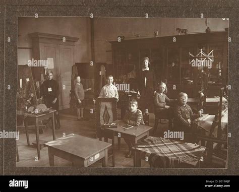 Group Portrait Of A School Class In The Handicraft Room Amsterdam