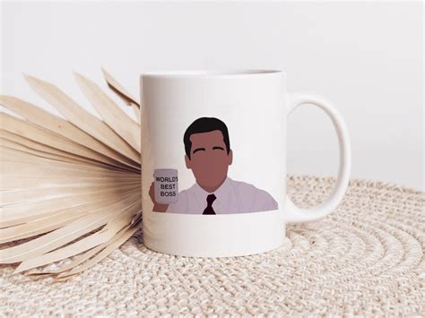 Worlds Best Boss Mug The Office Michael Scott Tv Show Ceramic Mug Etsy