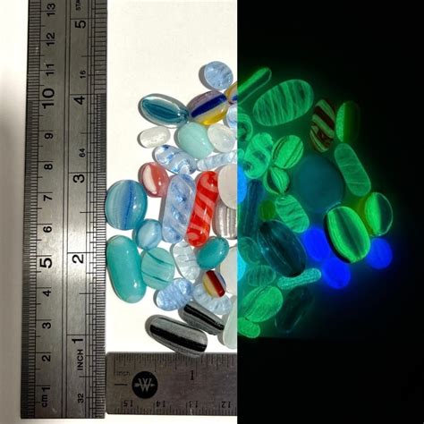 Coe 90 Glow In The Dark Dots Fired Murrini Shapes Mix Of Different C