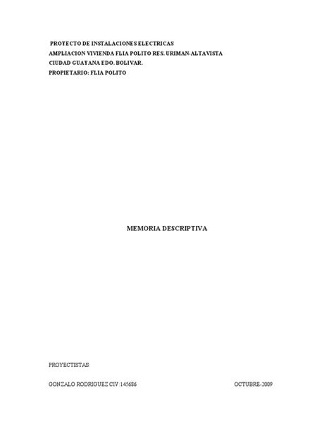 Proyecto Electrico Ampliacion Vivienda Pdf Ingeniería De