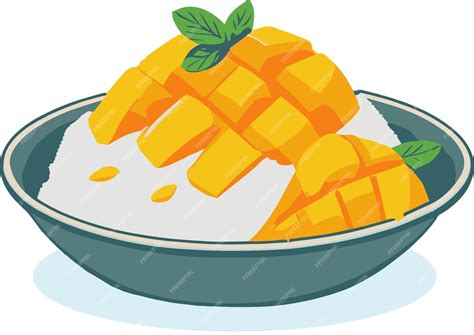 Premium Vector Delicious Mango Shaved Ice Tropical Dessert Delight