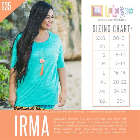 Irma Size Chart Lularoe