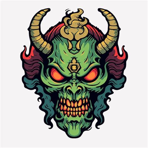 Premium Vector Skull Head Monster Illustration