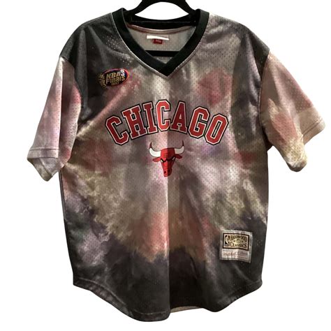 Mitchell And Ness Mens Size 44 L Jersey Black Red Chicago Bulls Nba Finals New Without Tags