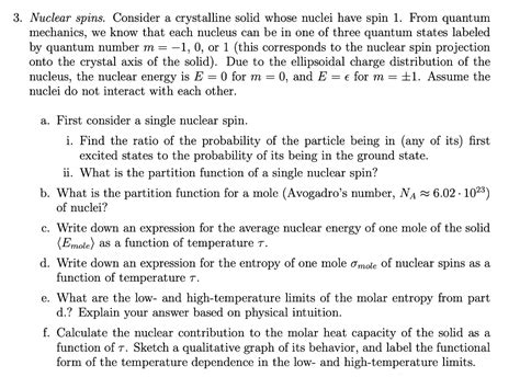 Nuclear Spins Consider A Crystalline Solid Whose