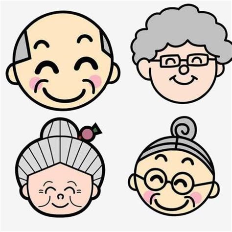 小时候爷爷奶奶的简笔画（共13张）简笔画图片大全