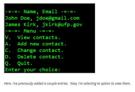 Solved Write A Program That Keeps Names And Email Addresses