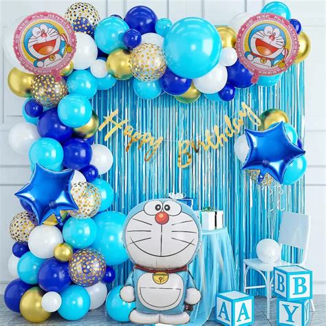 Doraemon Birthday Party Decoration Set Set Of 75 Smiling India
