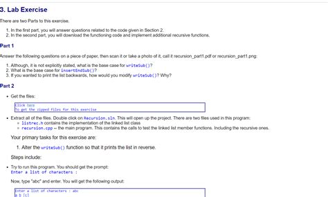 Solved Lab Exercise There Are Two Parts To This Exercise Chegg