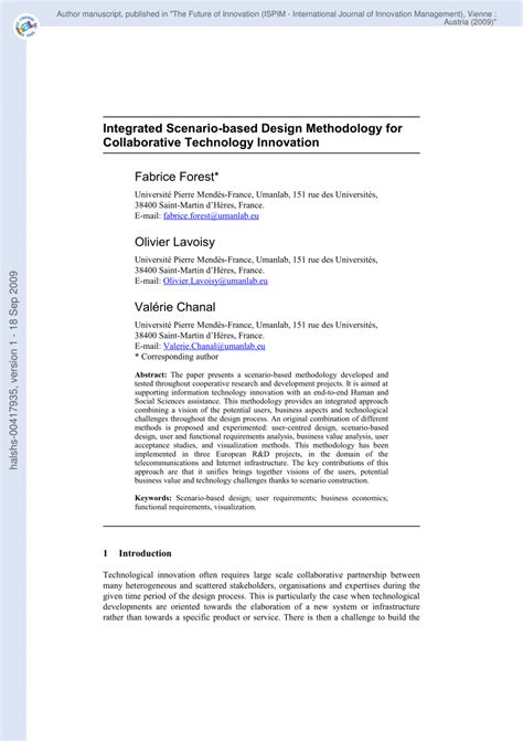 Pdf Integrated Scenario Based Design Methodology For Collaborative
