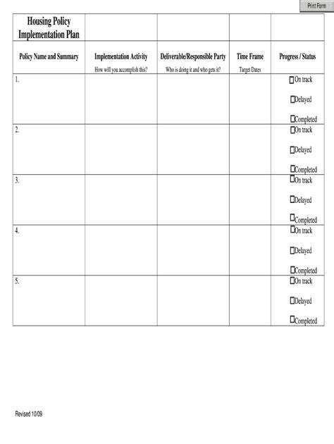 Fillable Online Inet Snhs Housing Policy Implementation Plan
