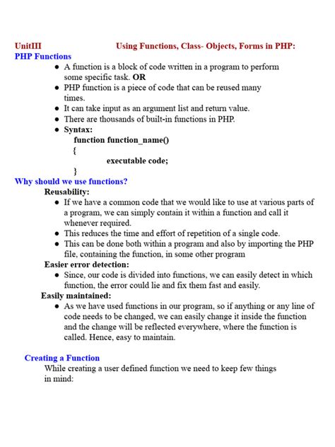 Php Jt 3rd Unit Pdf Parameter Computer Programming Class