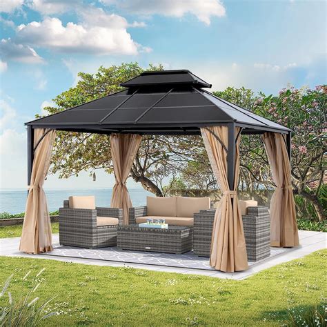 Abccanopy 10x12 Outdoor Hardtop Polycarbonate Double Roof Patio Gazebo