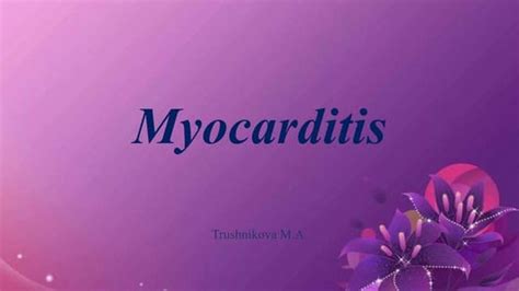 Myocarditis Pptx For Medical Students And Pptx