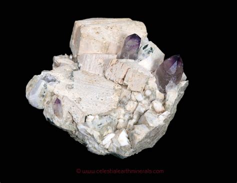 Amethyst On Feldspar Crystal Specimen Celestial Earth Minerals