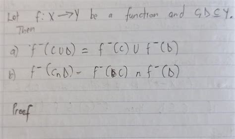 Solved Let F X→y Be A Function And Gd⊆y Then A