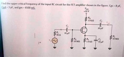 solved find the upper critical frequency of the input rc circuit for