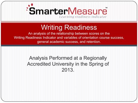 Writing Readiness Indicator Analysis Ppt