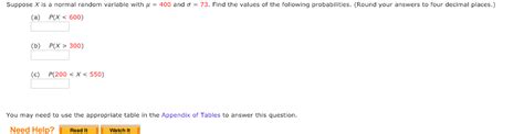 solved suppose x is a normal random variable with μ 400