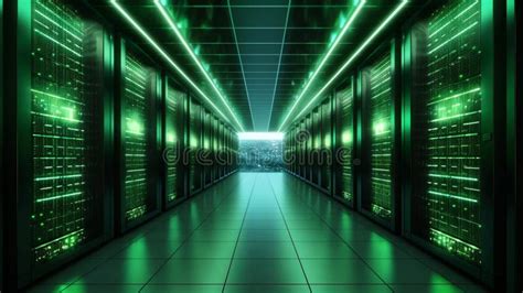 A High Tech Server Data Center Room Generative Ai Stock Illustration Illustration Of