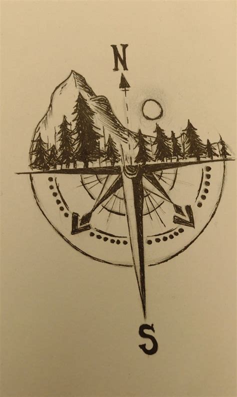 Compass Tattoo With Nature Elements