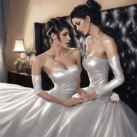 Lesbians Wedding Night In The Bed Roomboth Wearin By Stefftgirl On