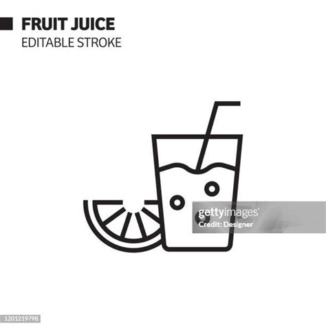 Fruit Juice Line Icon Outline Vector Symbol Illustration Pixel Perfect