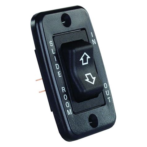 Jr Products® 12355 Black 12v Dc 40a Labled Low Profile Switch With Face Plate