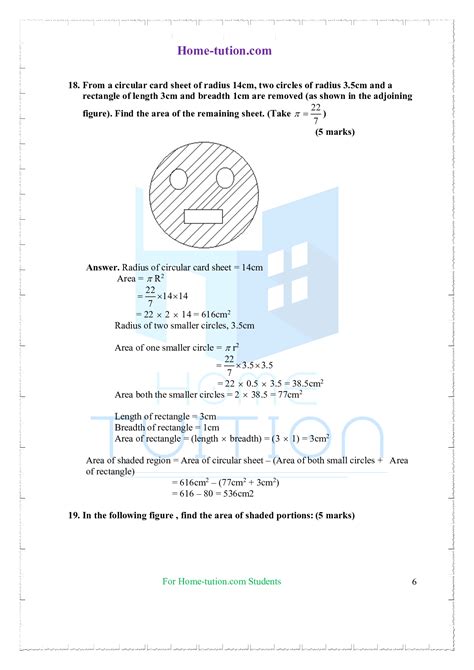 Extra Subjective Questions Worksheet For Cbse Class 7 Maths Chapter 11