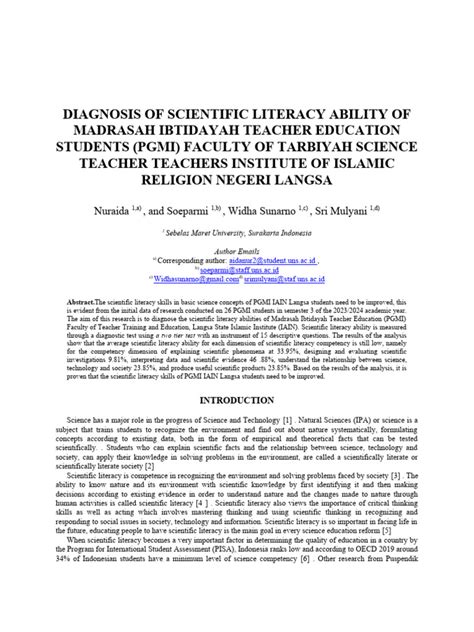 Aipcp Nuraida Pdf Science Literacy