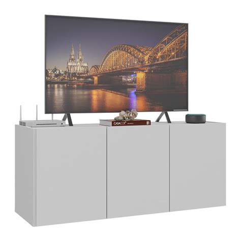 Rack Para Tv Até 32 Polegadas Com 3 Portas Suspenso Multimóveis Mp1066