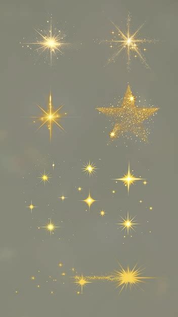Sparkle Star Effect Element Set Premium Ai Generated Image
