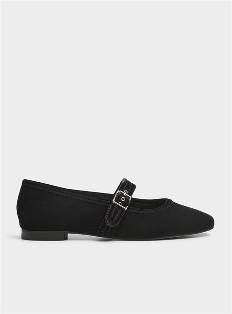 Dark Velvet Mary Jane Ballet Flats Women Simons All Our Shoes Simons