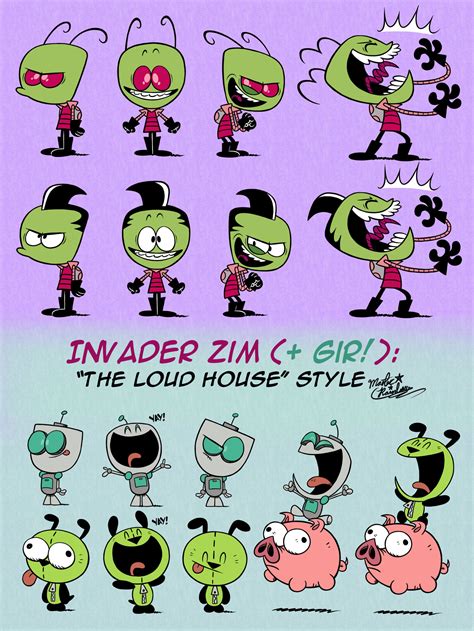 Mm Loud House Style Invader Zim Gir By Mast3r Rainb0w On
