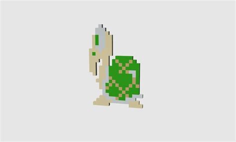 Free 3d File Super Mario Bros Turtle Multicolor Sprite・model To Download And 3d Print・cults