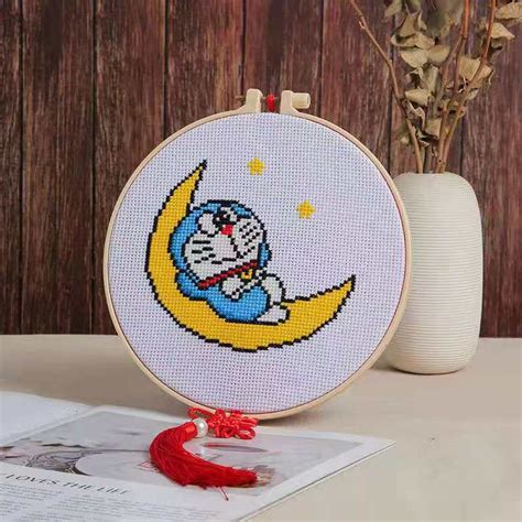 刺繡材料包 毛線手工藝 Diy 俄羅斯戳戳繡 欧式兒童十字繡貓咪可愛卡通小件手工簡單線繡小幅掛件初學者新手刺繡 蝦皮購物