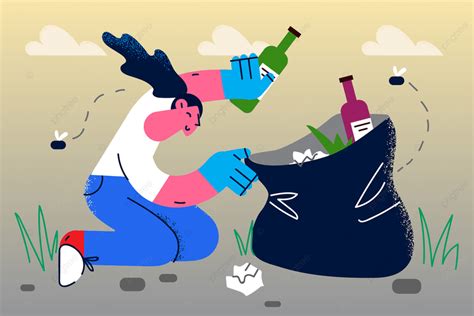 Cartoon Garbage On Ground