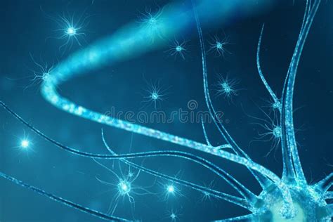 Conceptual Illustration Of Neuron Cells With Glowing Link Knots
