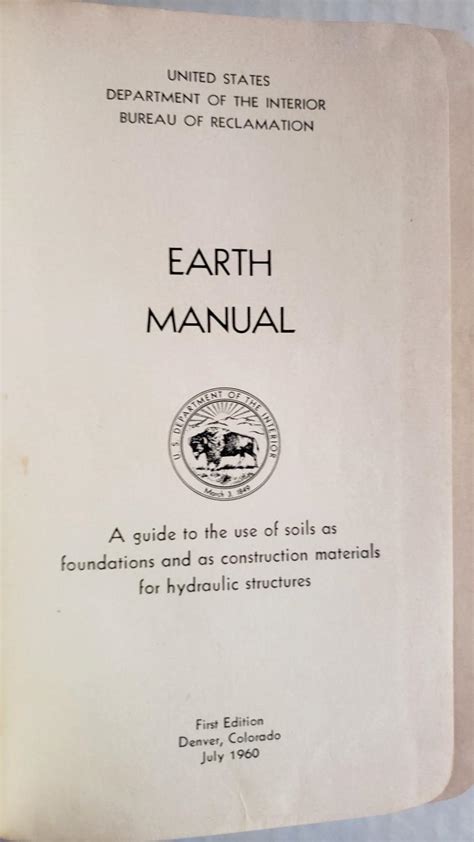 Earth Manual By United States Department Of The Interior Fine