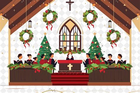 Christmas Church Decorating Clip Art Camarilla Printed