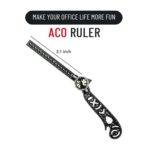 Aco Metal Ruler Curve Drafting Compasses Magnetic Portable Multifunction Measuring Bottle Opener