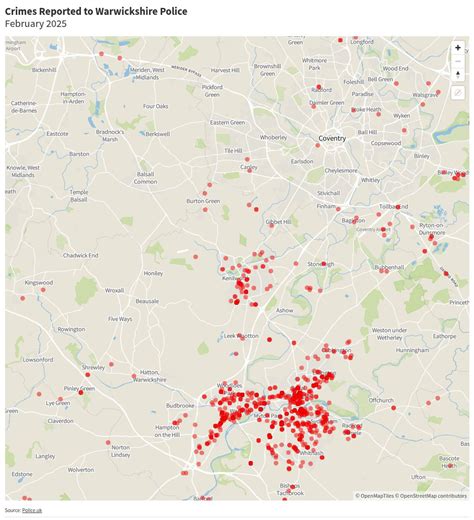 Interactive Map Shows Crime Hotspots In Warwick From Latest Police Data