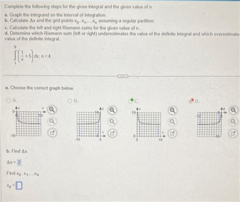 Solved Complete The Following Steps For The Given Integral Chegg