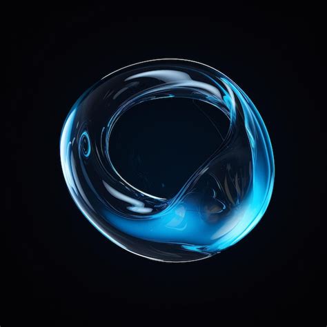 Premium Ai Image Blue Crystal Ice Element On Black Background