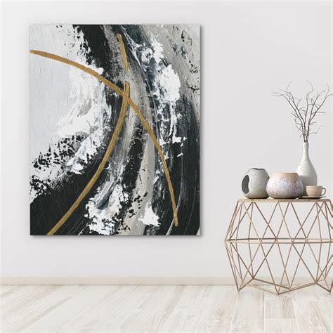 Circulation Theory Abstract Black And Gold Art Print Luxury Wall Art