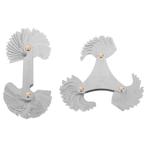 2pcs Stainless Steel Metric Screw Thread Pitch Measuring Tool Metric