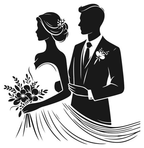 Weeding Husband Wife Romantic Couple And Kissing Vector Image