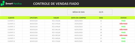 Planilha Controle De Venda Fiado Em Excel Grátis
