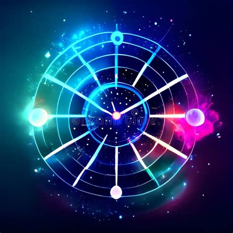 Astronomical Chart Vector Illustration In A Flat Style On A Purple