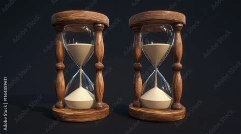 Hourglass Animation Sprite Sheet Glass Clock With Falling Sand Isolated Sandglass Sequence